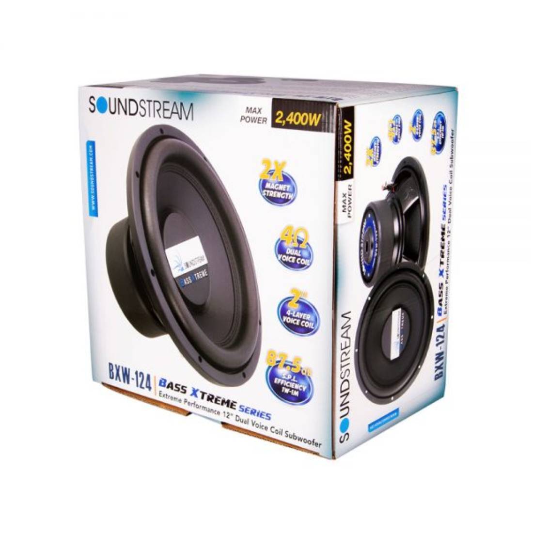 Soundstream BXW-124 2400 Watts Max Power Dual 4 Ohm 12 Inch Car Audio ...